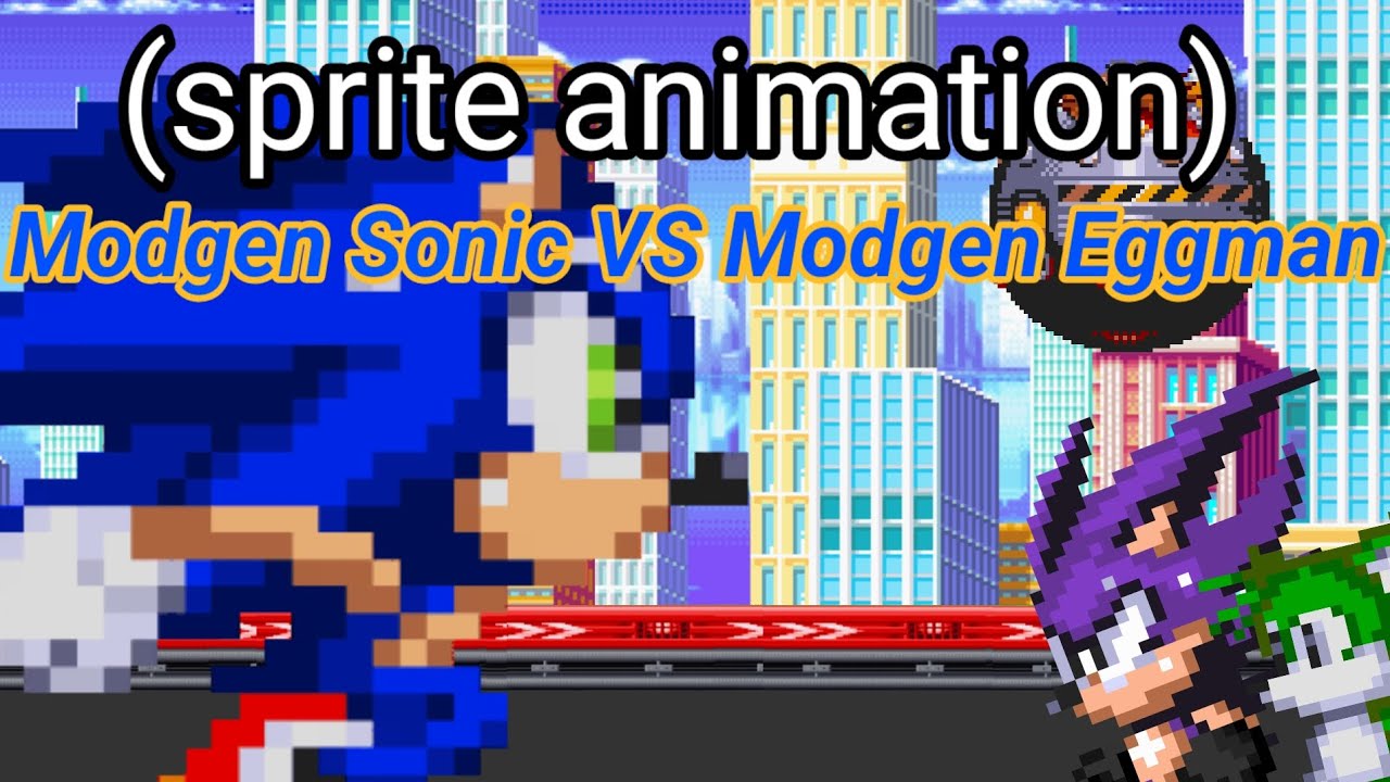 (sprite animation) Modgen Sonic VS Modgen Eggman - YouTube