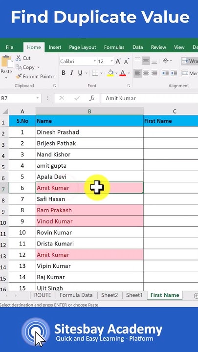 Find Duplicate Value In Excel In Hindi Sorts Formvalidation Excelformula Mexcel 2659