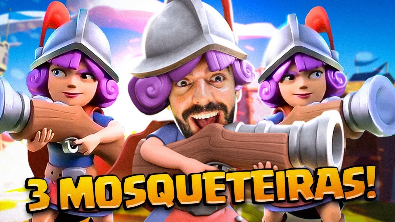 FINALMENTE! USEI O MELHOR DECK DE 3 MOSQUETEIRAS DA ATUALIDADE NO CLASH ...
