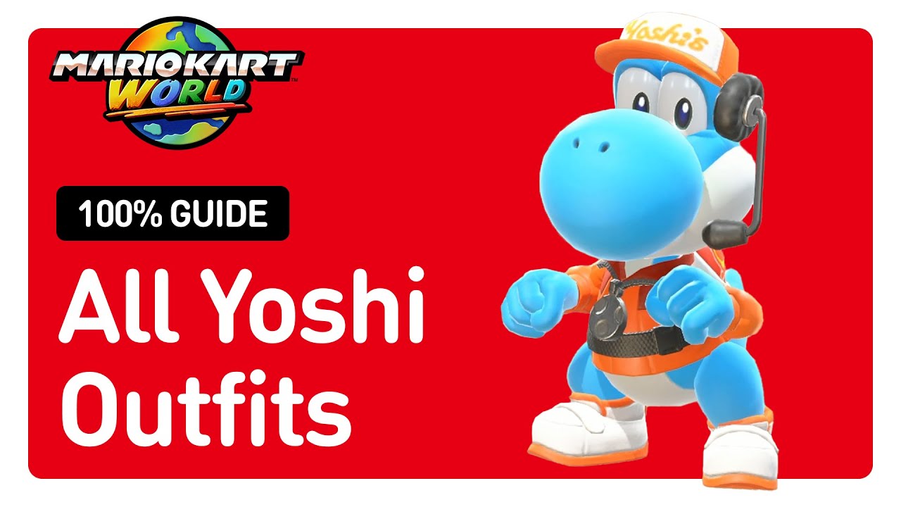 Mario Kart World - Unlock all Yoshi Outfits/Skins/Costumes | 100% ...
