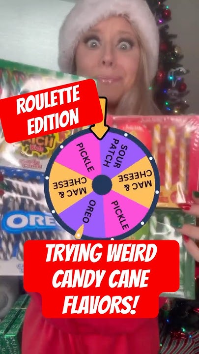 TRYING WEIRD CANDY CANE FLAVORS *ROULETTE STYLE #candycane #gross #reaction - YouTube