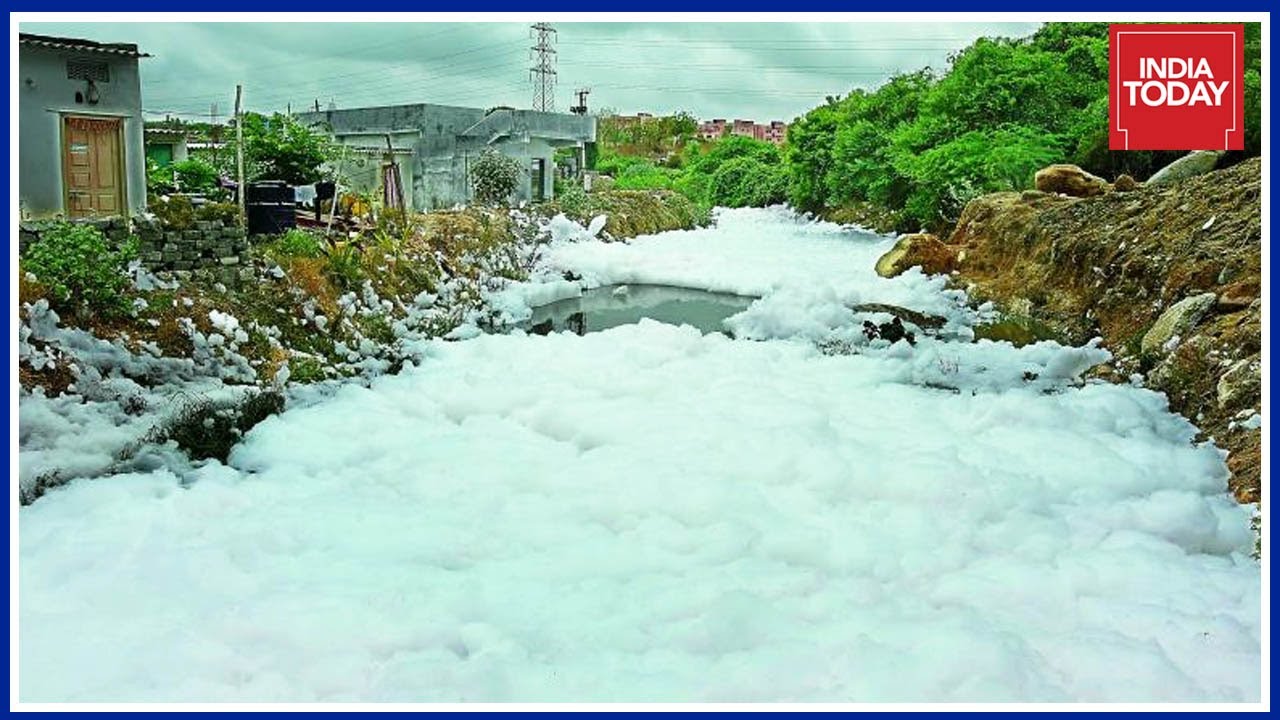 Toxic Foam Spills Out From Drains To Residential Areas Of Hyderabad ...