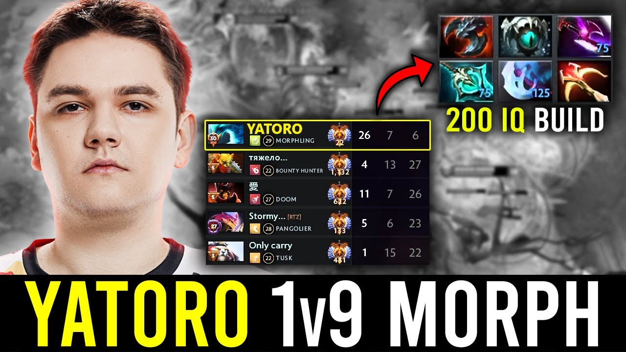 YATORO 1v9 this game with his MORPHLING 200 IQ BUILD! - YouTube