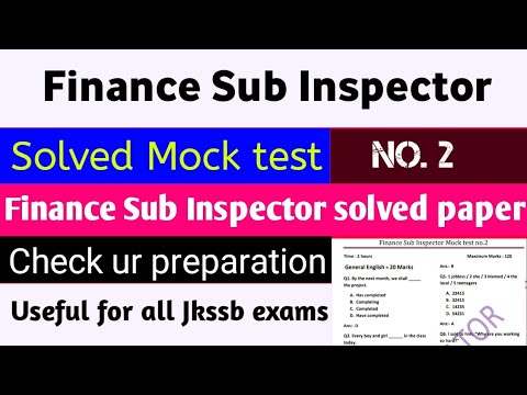 Finance Sub Inspector solved paper | Finance Sub Inspector Mock test no ...