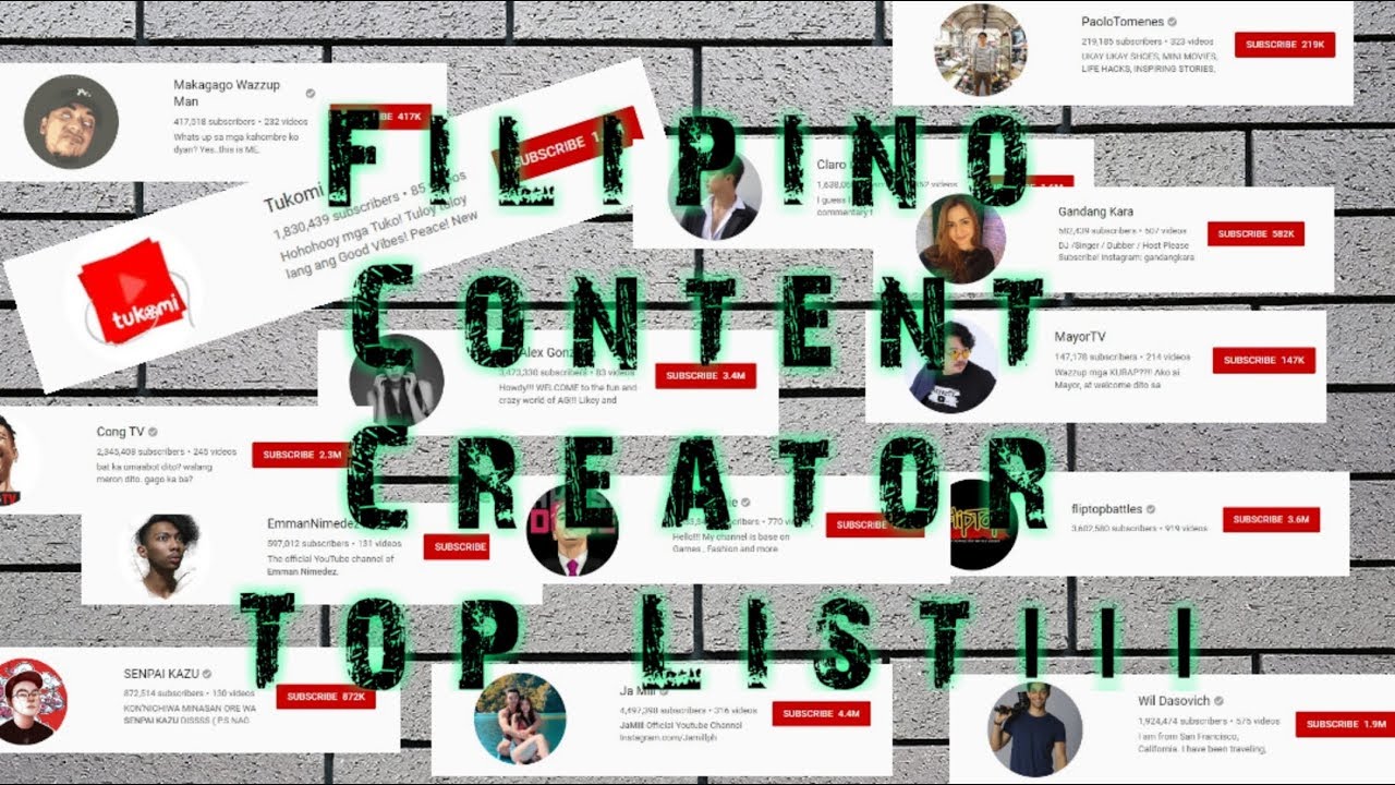 Filipino Youtuber / Content Creator - YouTube