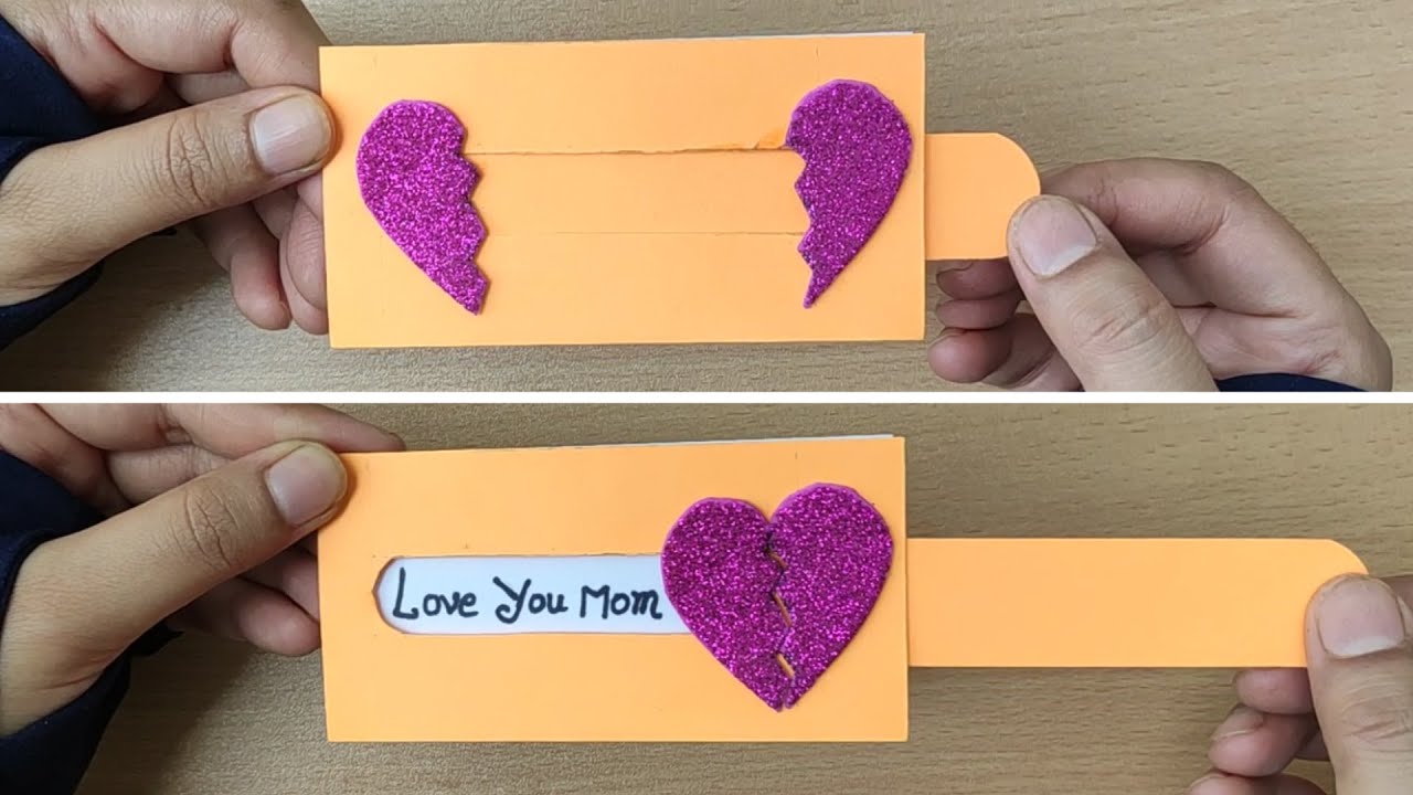 DIY - Mother's Day Heart Slider Card | Love Slider Card | Surprise ...