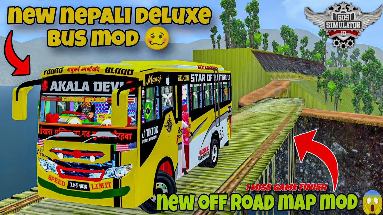 New nepali deluxe bus mod 🤧|| new nepali off road map mod|| nepali mod🥴 ...