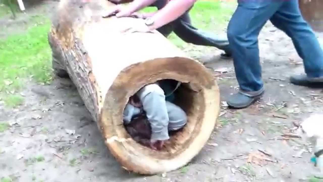 DOWN HILL LOG ROLLING - YouTube