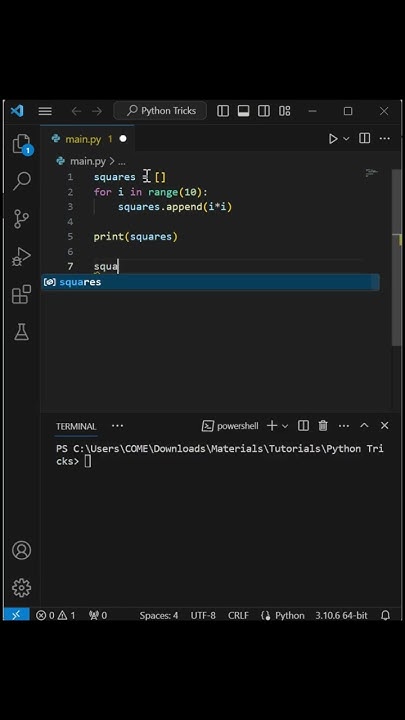Python Tricks Squared Numbers Between 0 And 9 Python Python3 Programming Coding Code
