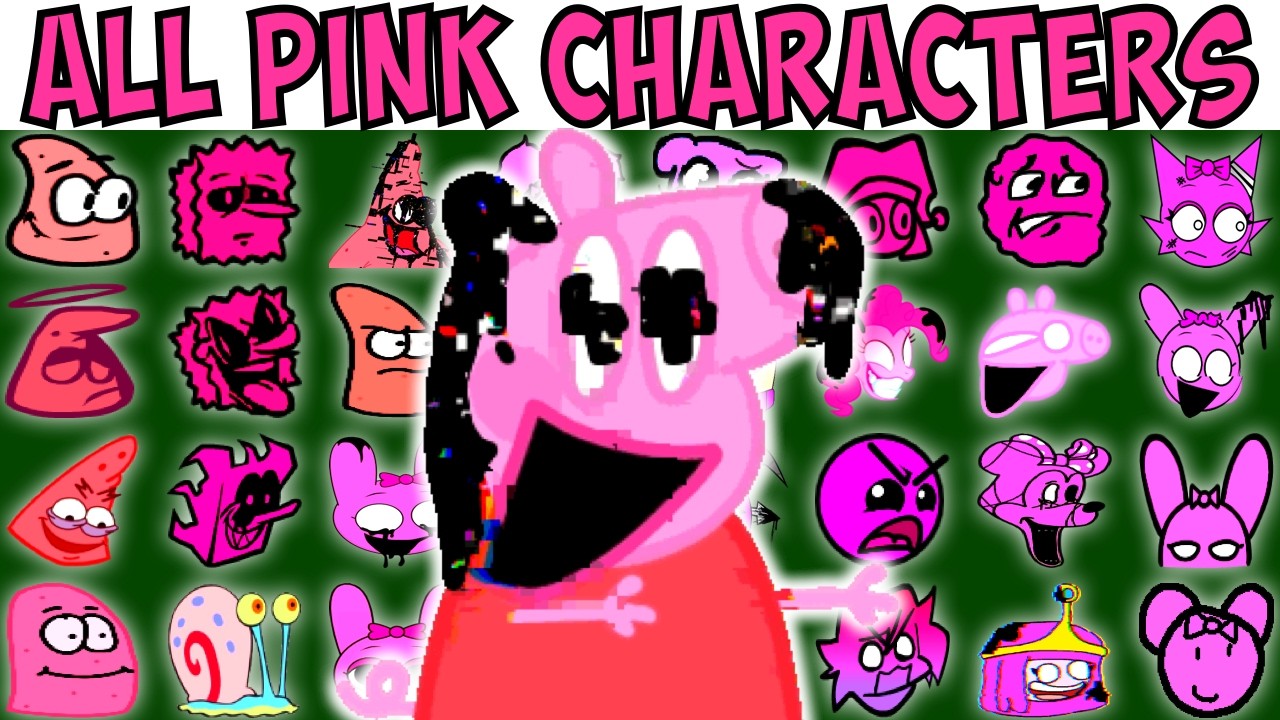 ALL PINK CHARACTERS | FNF Character Test | Gameplay VS Playground - YouTube