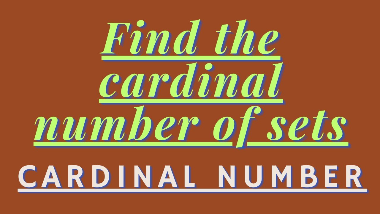 How to find cardinal Number of set | cardinal number - YouTube
