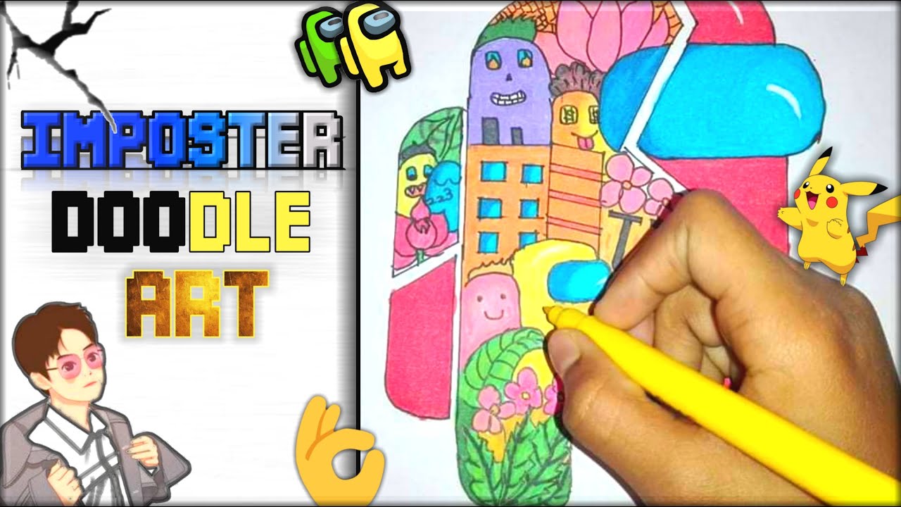 Among Us-Imposter doodle drawing || Unique ART Ideas - YouTube