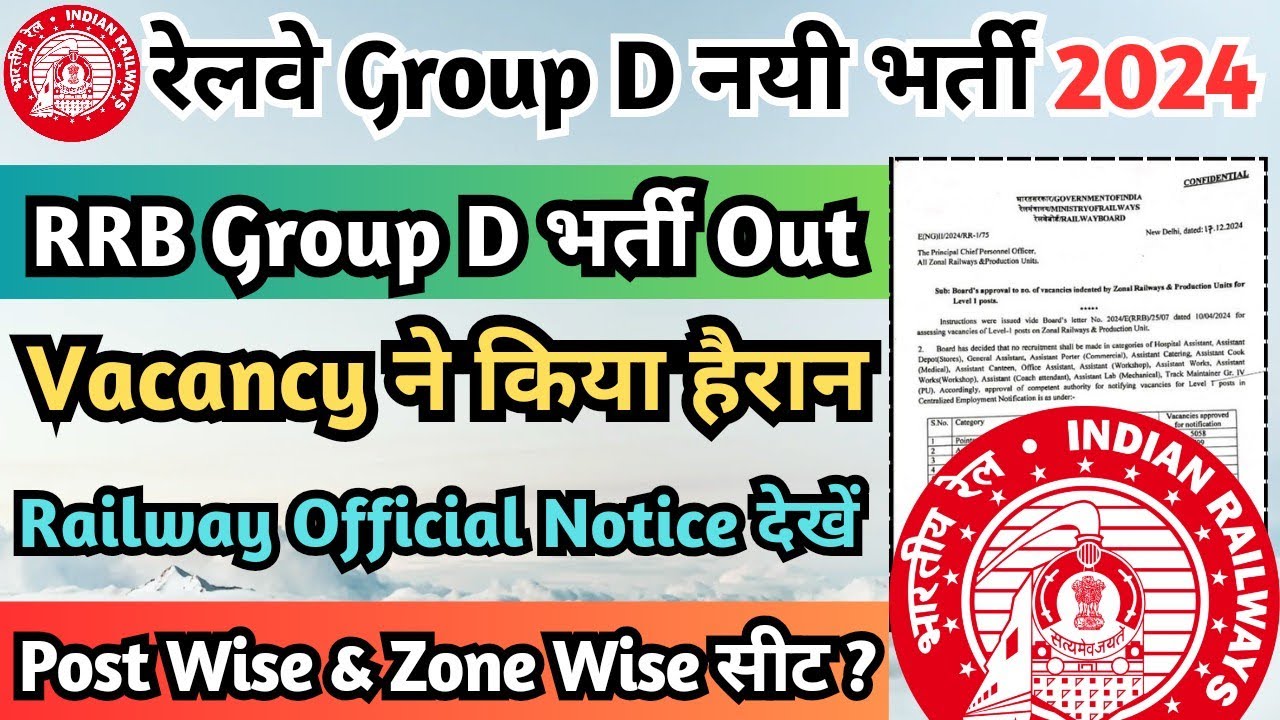Railway Group D New Vacancy 2024, Railway Group D Notification 2024 ...