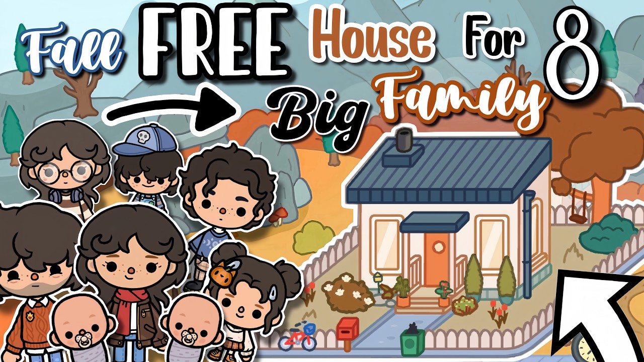 Aesthetic FREE HOUSE For FAMILY of 8 Fall Design🍂Toca Boca House Ideas ...