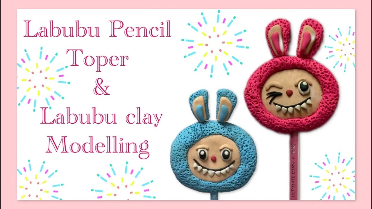 LABUBU Pencil toper using Clay step by step😍😍// Labubu fun Craft 🥰🥰 ...
