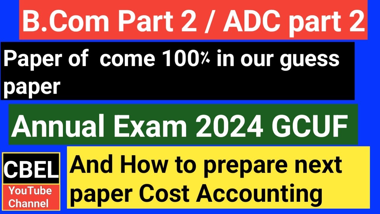 B.Com part 2 subject Cost Accounting important chapters/ important ...