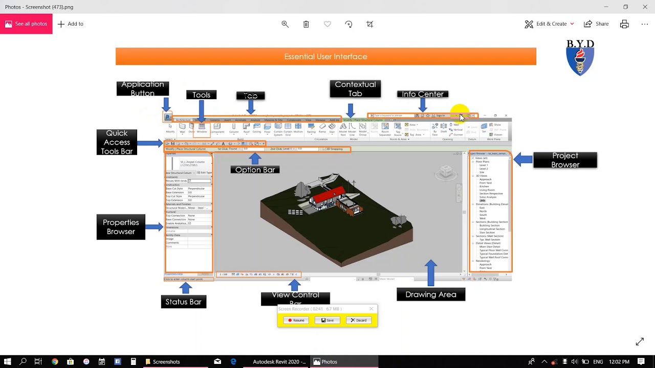 Revit Essential User Interface - YouTube