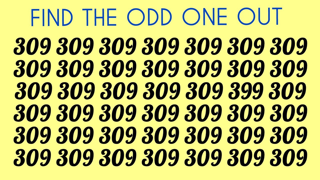 How Good Is Your Eyesight || Spot The Odd Among others In 10 Seconds ...