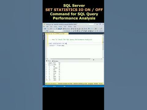 SQL Query interview questions performance set statistics io on off # ...