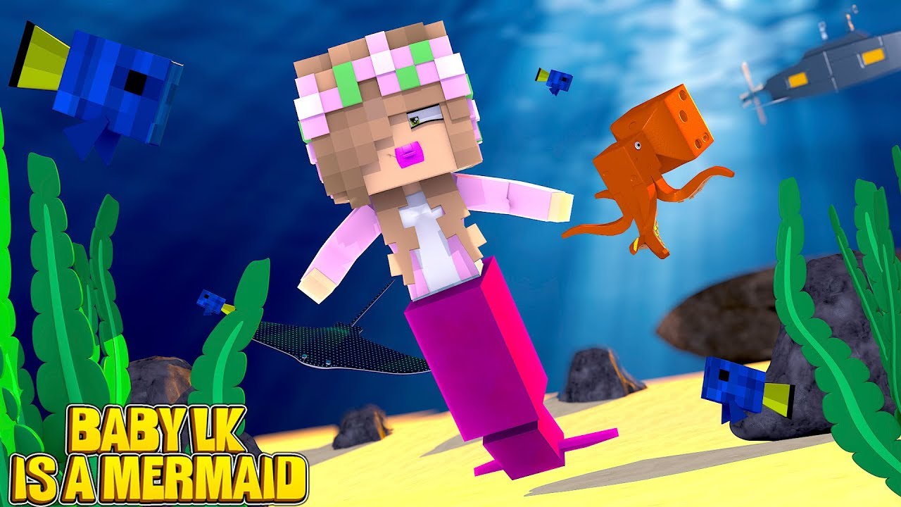 BABY LITTLE KELLY IS A MERMAID! | Minecraft Little Kelly - YouTube
