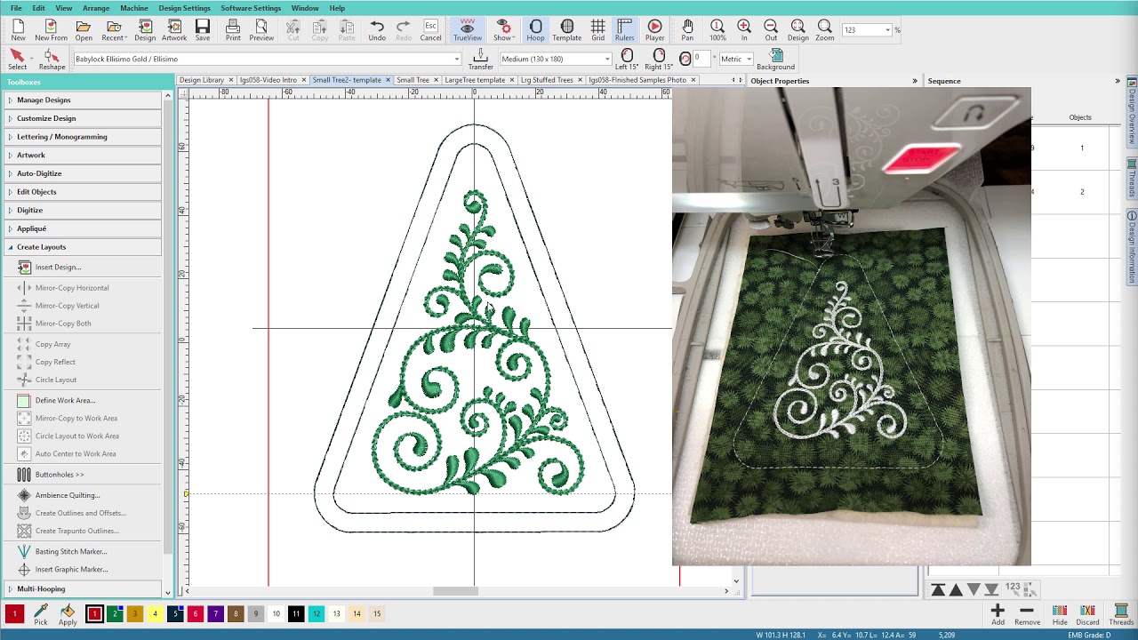 Hatch: ITH Tree Ornaments from Stitch File Designs - YouTube