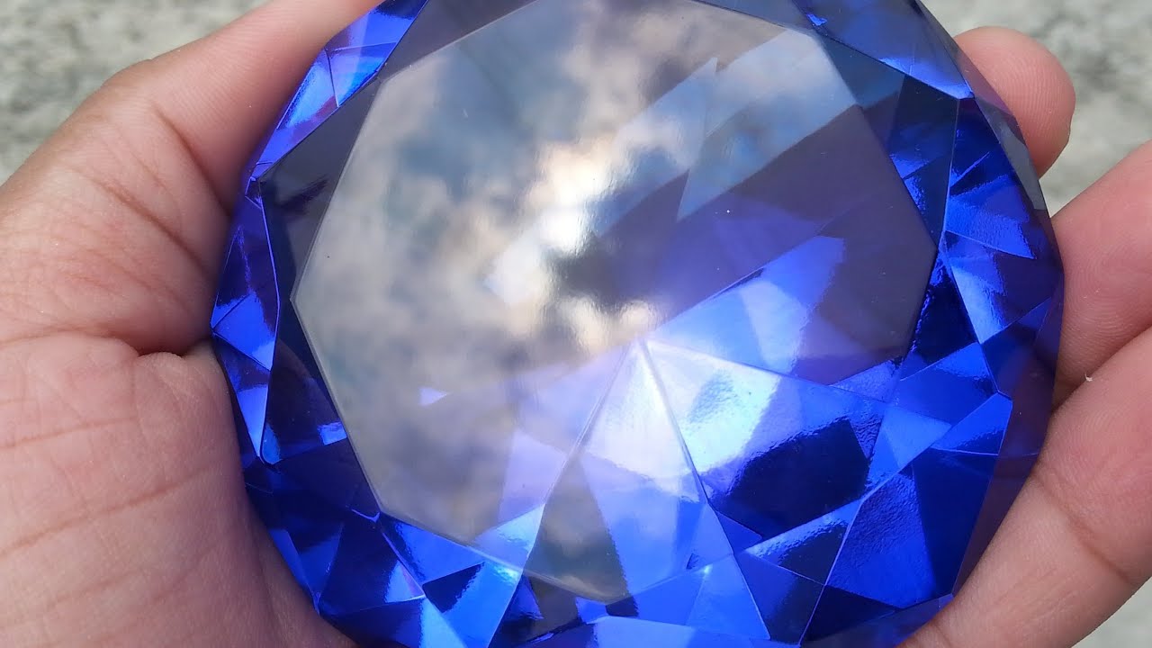 Batu Permata American Diamond / Blue Safir Sintetis Jumbo Big Size ...