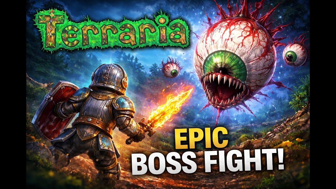 We Took on Our First Boss… Ep 4 | Terraria - YouTube