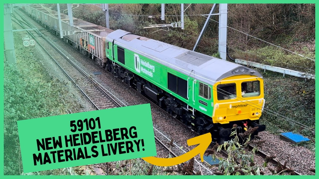 Class 59 | 59101 | NEW LIVERY! | Freightliner | Steventon | 12/12/23 ...