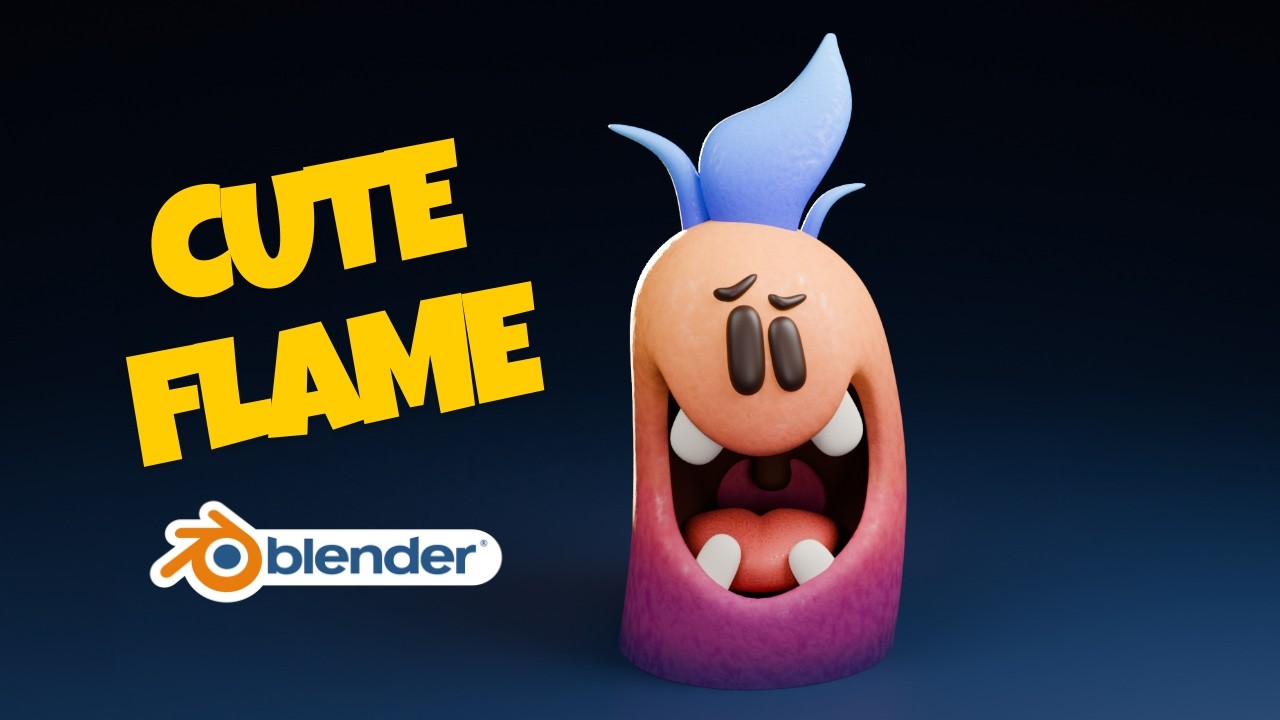 Creating a 3D Cute Flame Character in Blender | PBR Shading & Modeling ...