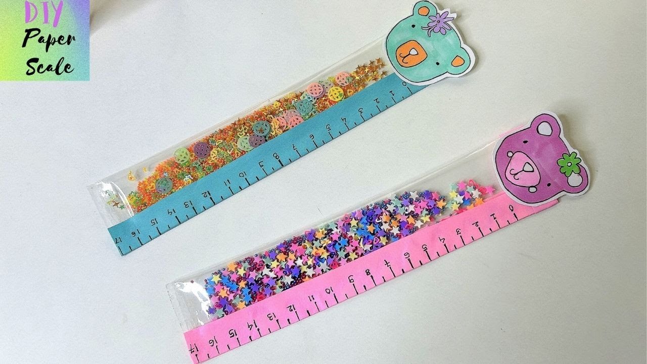 DIY cute Glitter Scale..| How to make Paper Scale / Paper School Craft ...