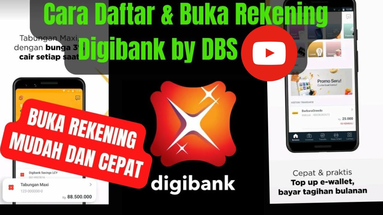 Cara Daftar DigiBank Update Terbaru || Buka Rekening digibank by DBS Mudah & Cepat - YouTube