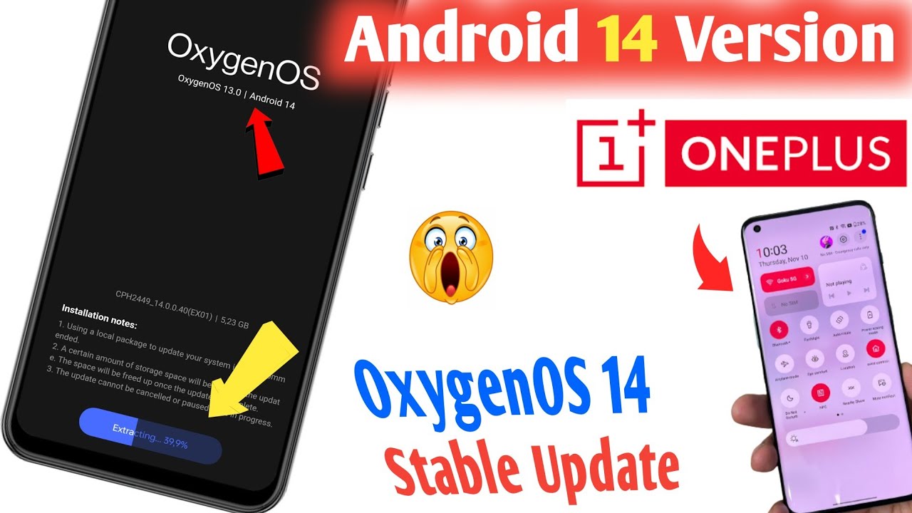 Android 14 😱 OxygenOS 14 Stable Update OnePlus Phone, How to install ...