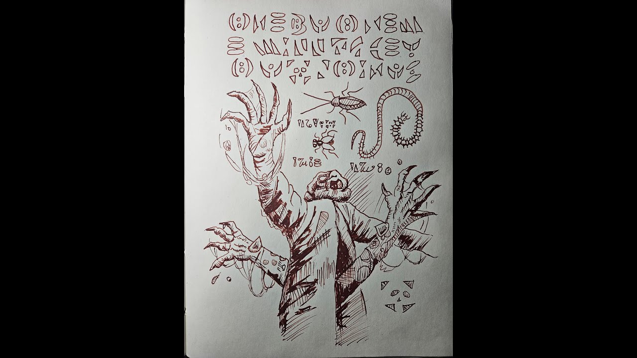 Drawing the Necronomicon Evil Dead 2 pg 69 - YouTube