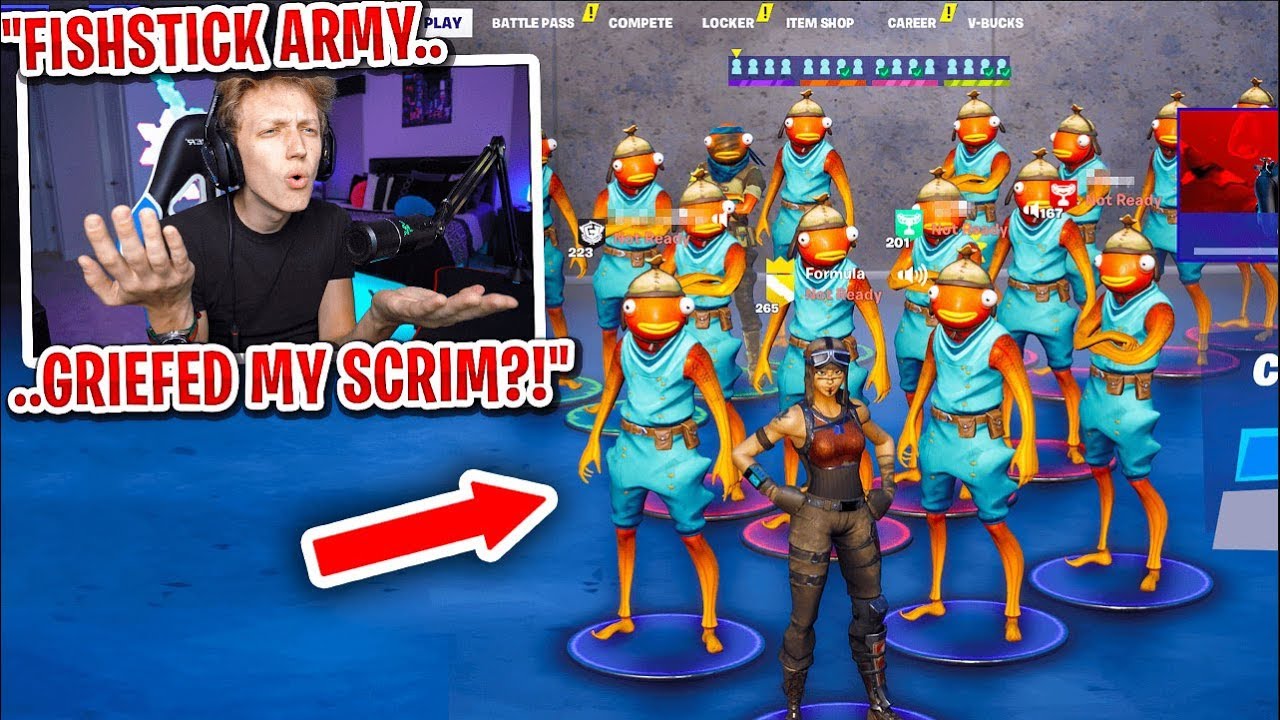 This 5 year old griefed my scrim with a fishstick army... (they all ...