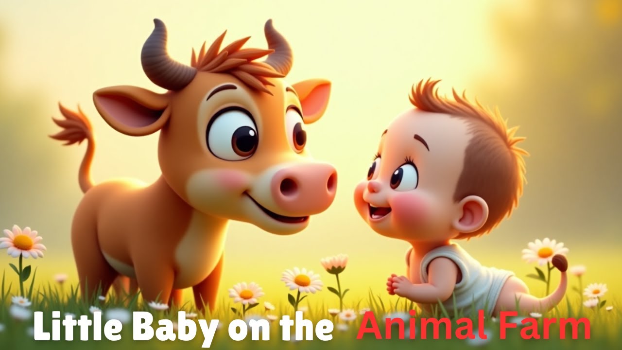 Little Baby on the Animal Farm | Fun Kids' Song with Animal Sounds ...