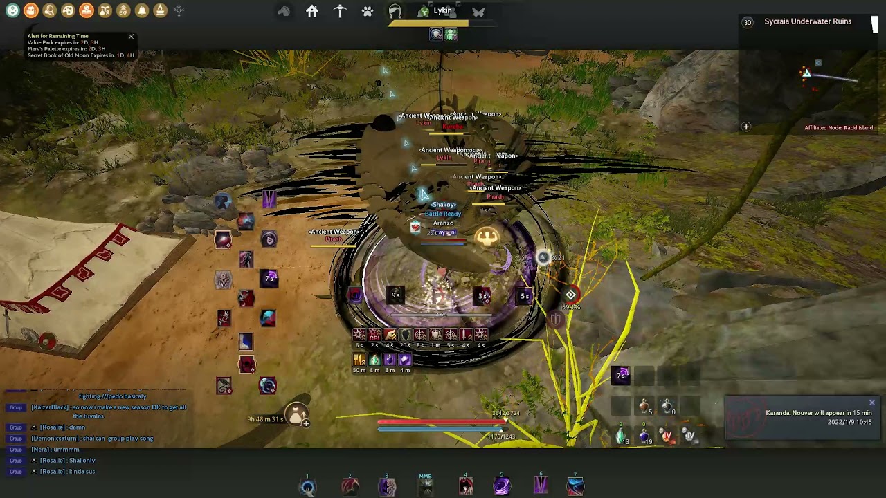 BDO | Sycraia Underwater ruins | Sorceress awakening 272/275/332 30mins ...