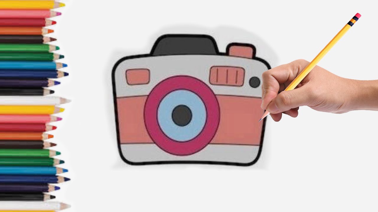 How to draw camera step by step/ simple camera drawing for kids/ कैमरा ...