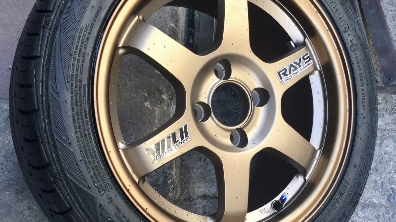 TE37 7J x 15 ET35 in Mitsubishi Mirage - YouTube