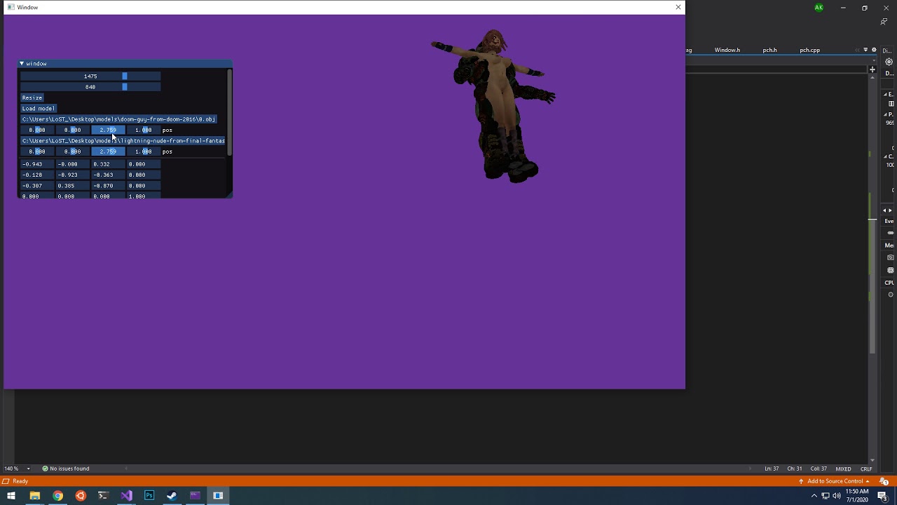 Imgui slider coupling bug - YouTube