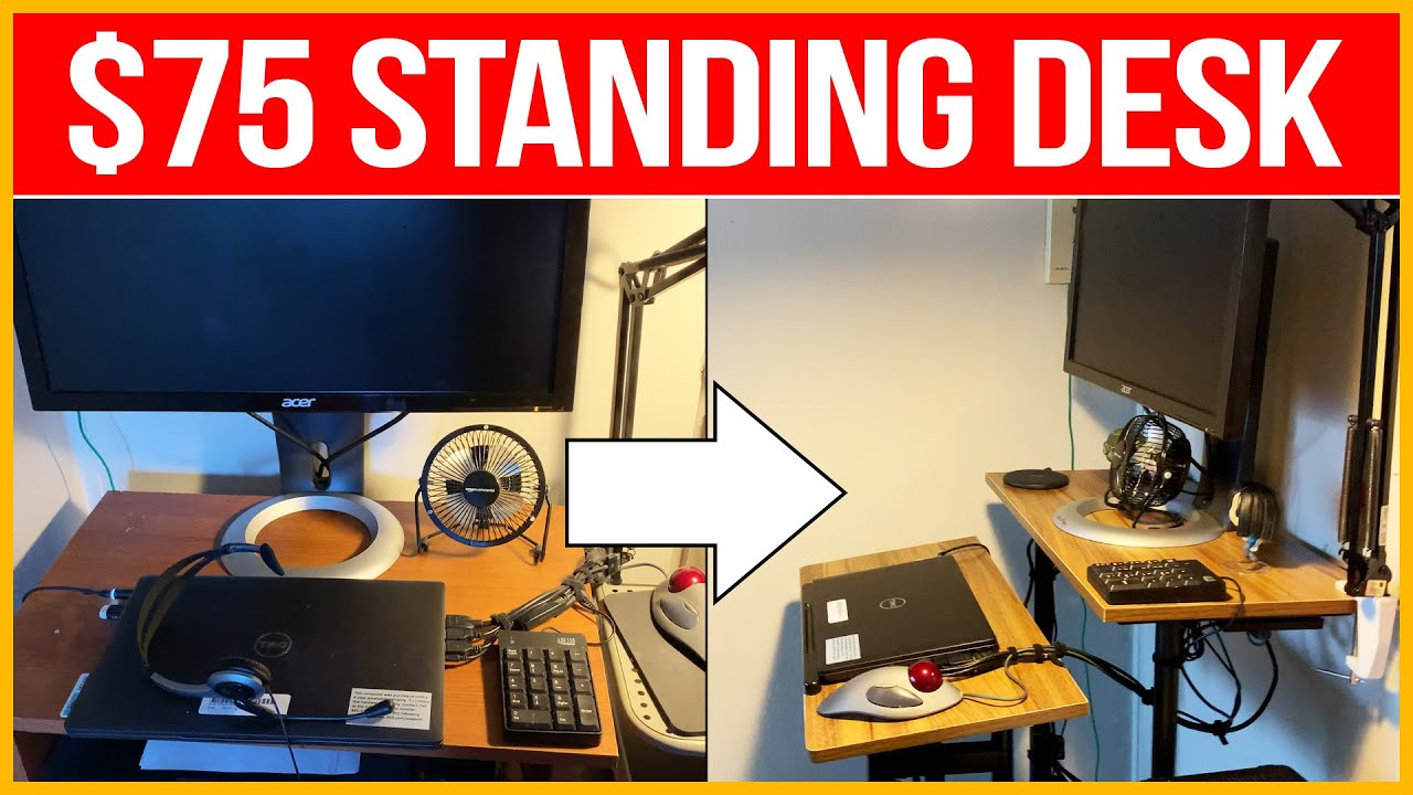 Working From Home With A $75 Mobile Standing Desk - YouTube