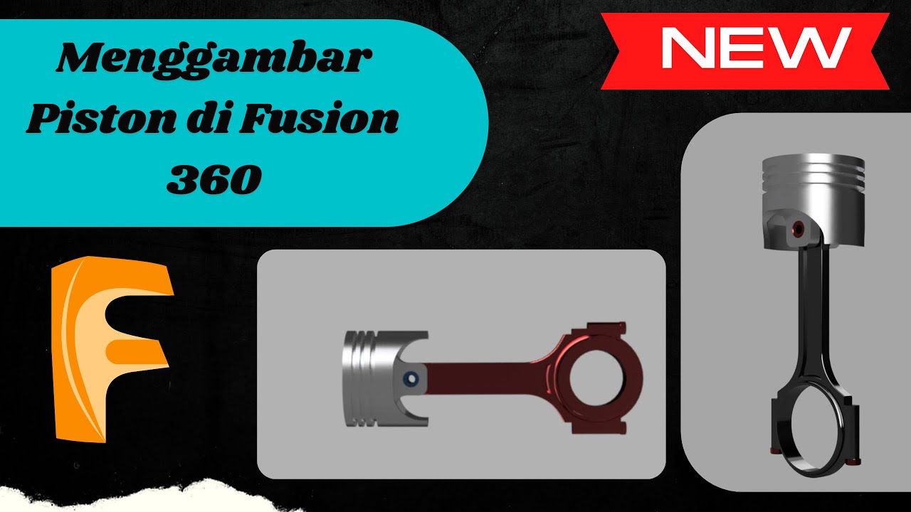 Draw Piston Autodesk Fusion 360 (Piston, Pin and Connecting Rod) - YouTube