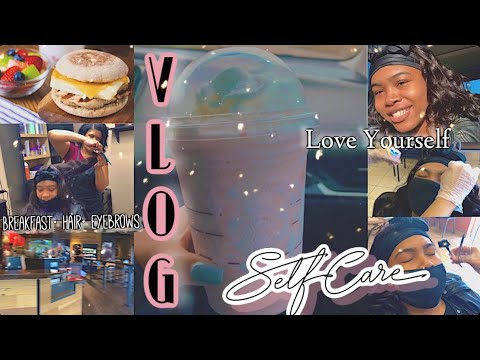 Self Care Vlog//Breakfast+Eyebrows+ Hair ft. Alipearl Hair| Vlogmas Day ...