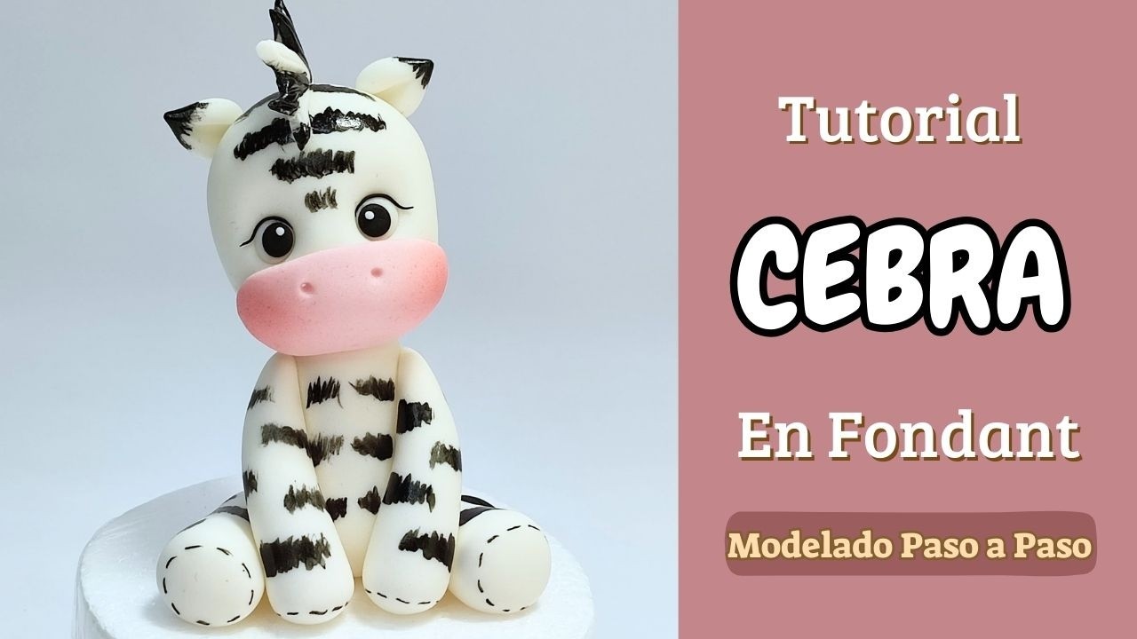 Cómo hacer una CEBRA en FONDANT//Zebra Fondant Caketopper// Jungle ...