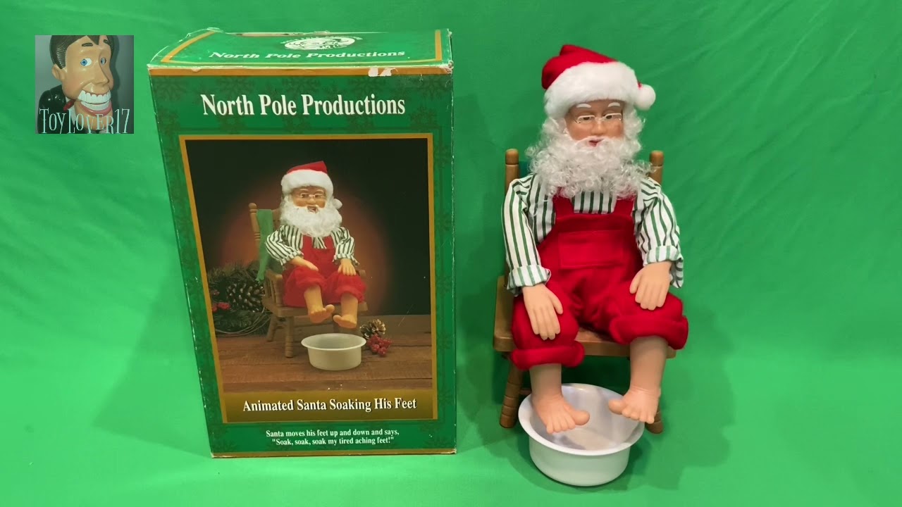 Gemmy 1994 Animated Santa Soaking His Feet - YouTube