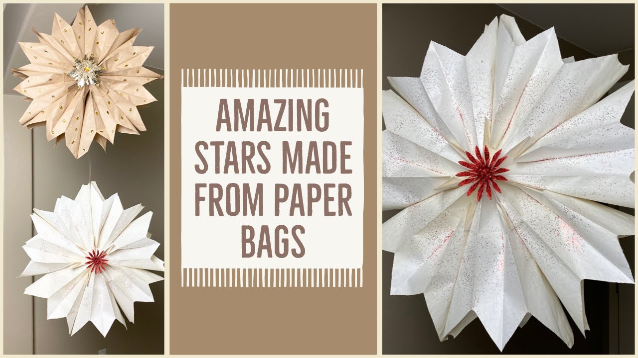 How To Make A Star From Paper Bags//DIY - YouTube