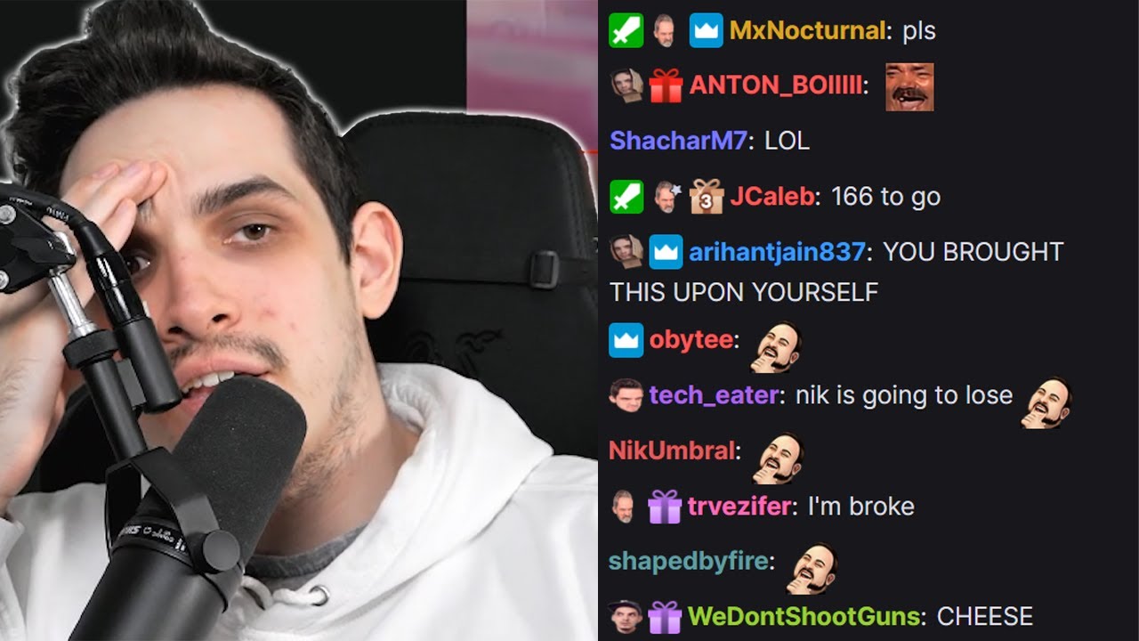 Nik Nocturnal | Twitch Streamer Bets Against Chat - YouTube