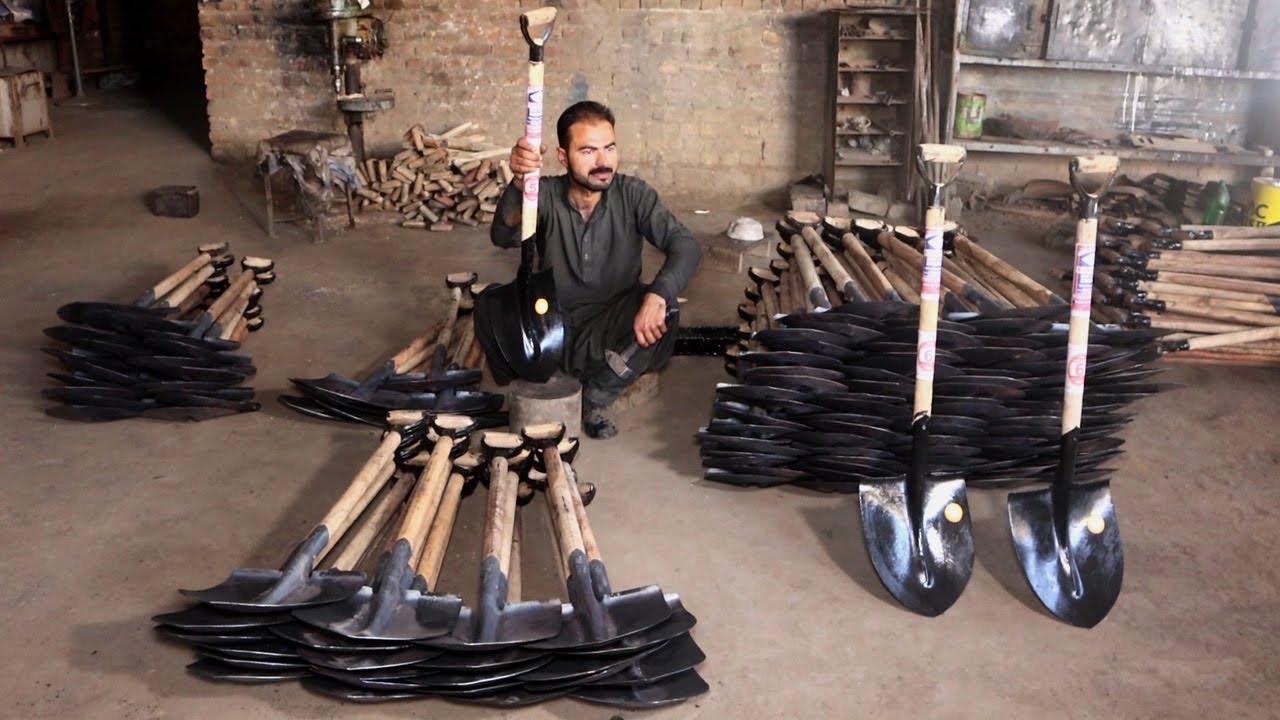 How To Make Shovels In Factory \ Hovels Manufacturing Process - YouTube
