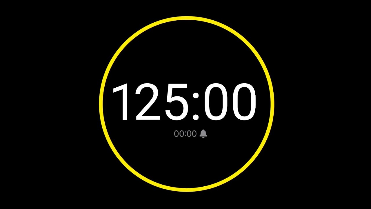 125 Minute Countdown Timer with Alarm / iPhone Timer Style - YouTube