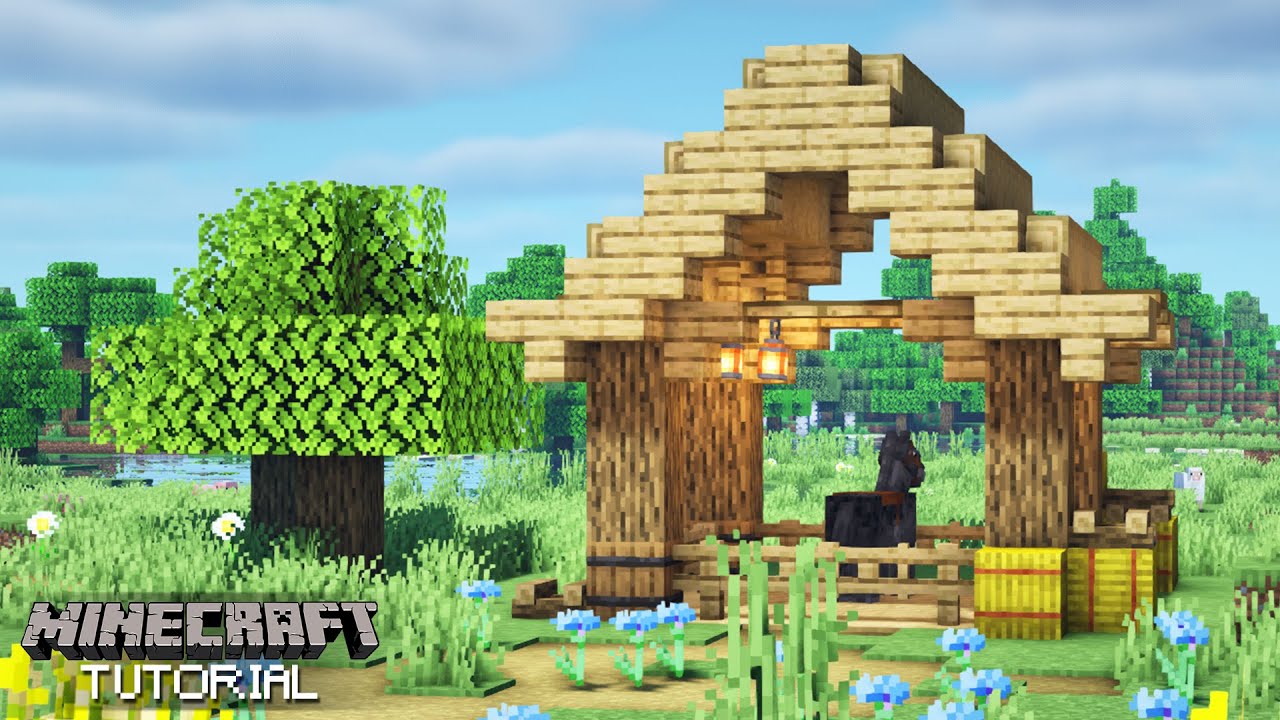 Minecraft: Oak Horse Stable Tutorial (How To Build) - YouTube