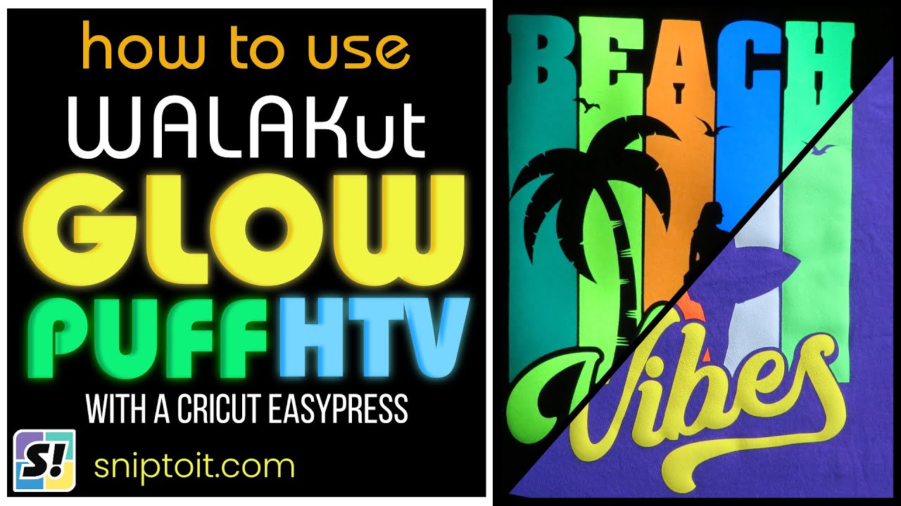 How to use WALAKut Glow in the Dark Puff HTV 3 ways with a Cricut ...